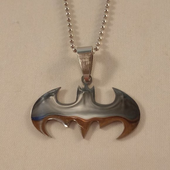 Accessories | Mens Silver Batman Symbol Super Hero Stainless Steel ...